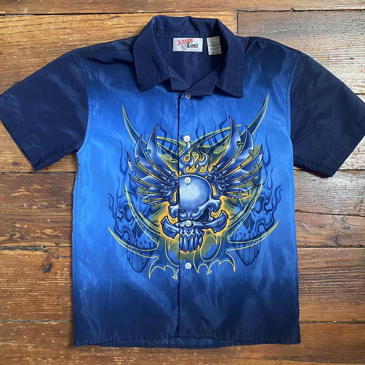 vintage early 2000s little boy core button up... - Depop