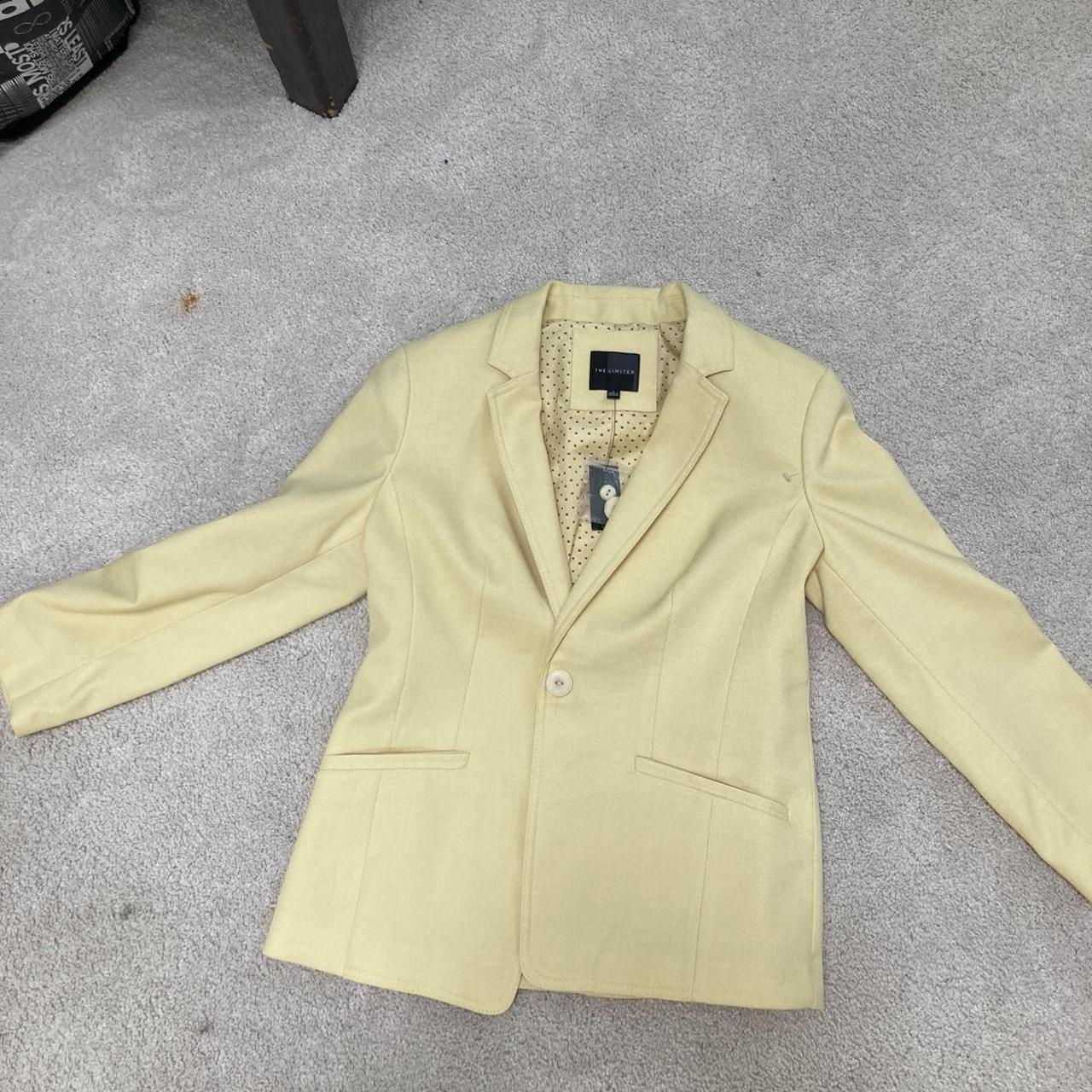 the limited pale yellow blazer size small NEW!!!!... - Depop