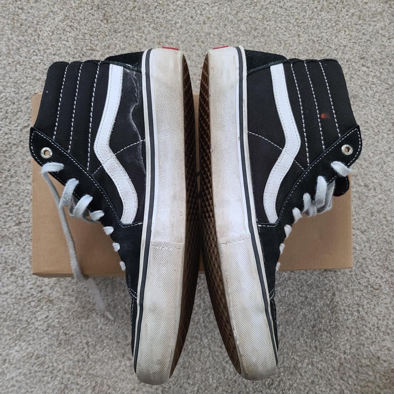 Vans Sk8-Hi Pros. Black canvas with Suede toe caps.... - Depop