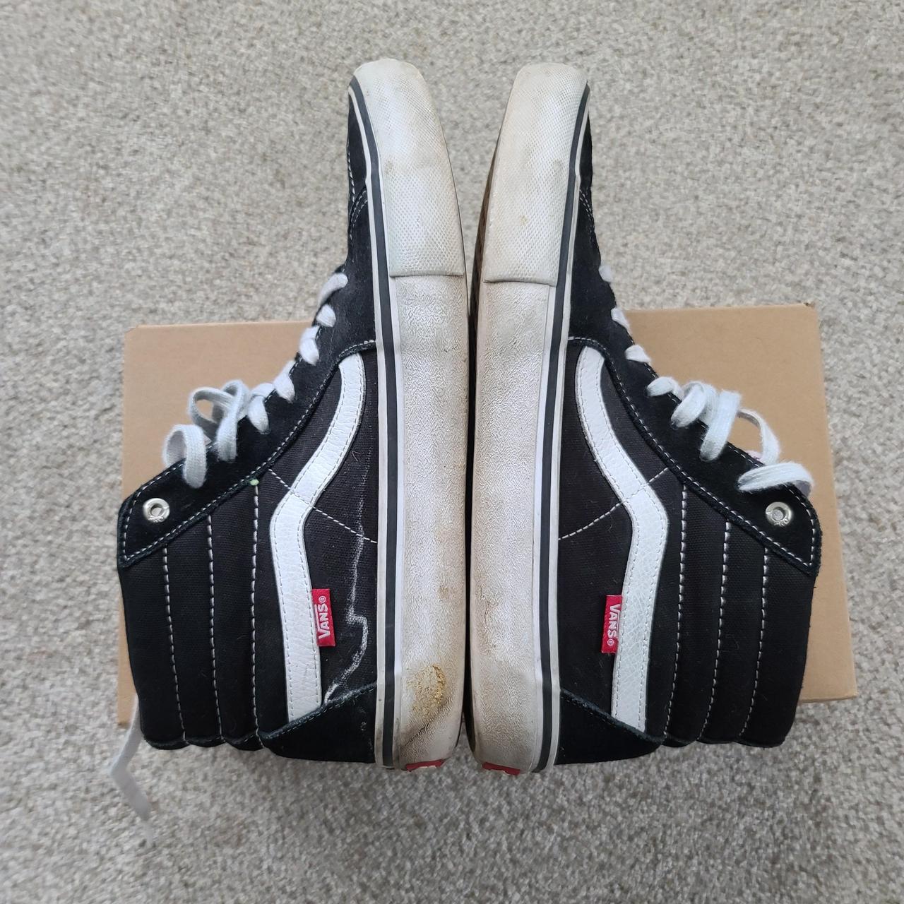 Vans Sk8-Hi Pros. Black canvas with Suede toe caps.... - Depop