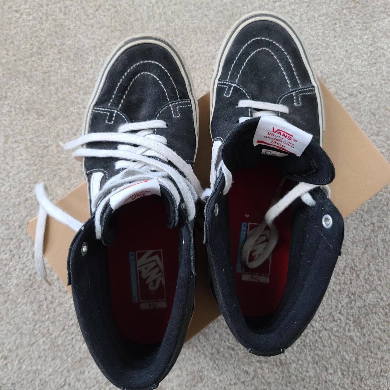 Vans Sk8-Hi Pros. Black canvas with Suede toe caps.... - Depop