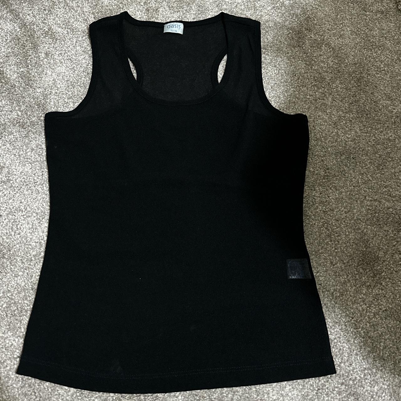 Black mesh racer back vest #oasis #racerback... - Depop