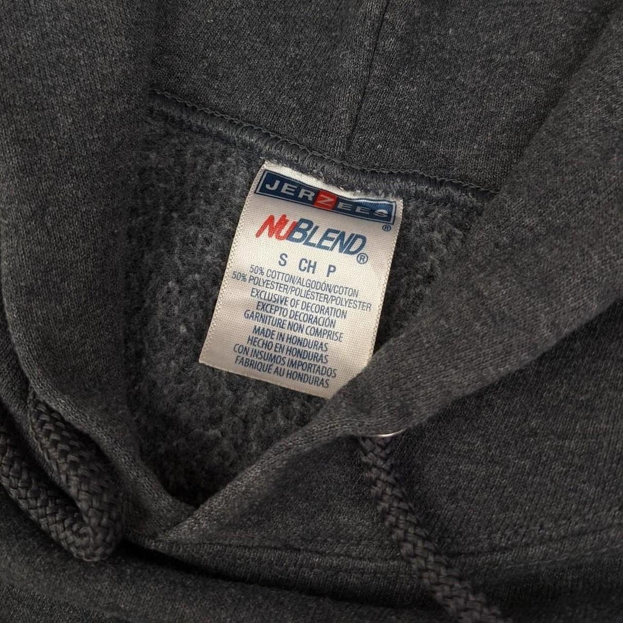 Vintage Jerzees 90s grey hoodie sweatshirt Orange... - Depop