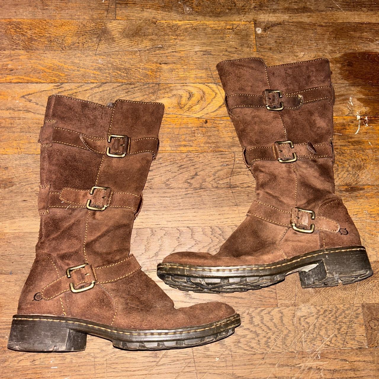 Brown born boots size 9 womens - Depop