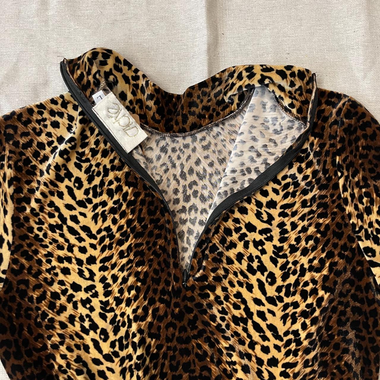 1980s-90s Cache leopard print velvet jumpsuit. Made... - Depop
