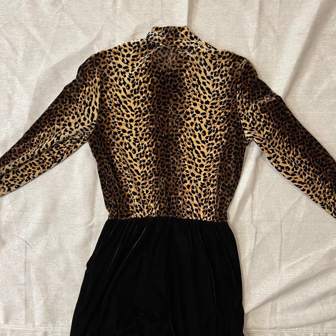 1980s-90s Cache leopard print velvet jumpsuit. Made... - Depop