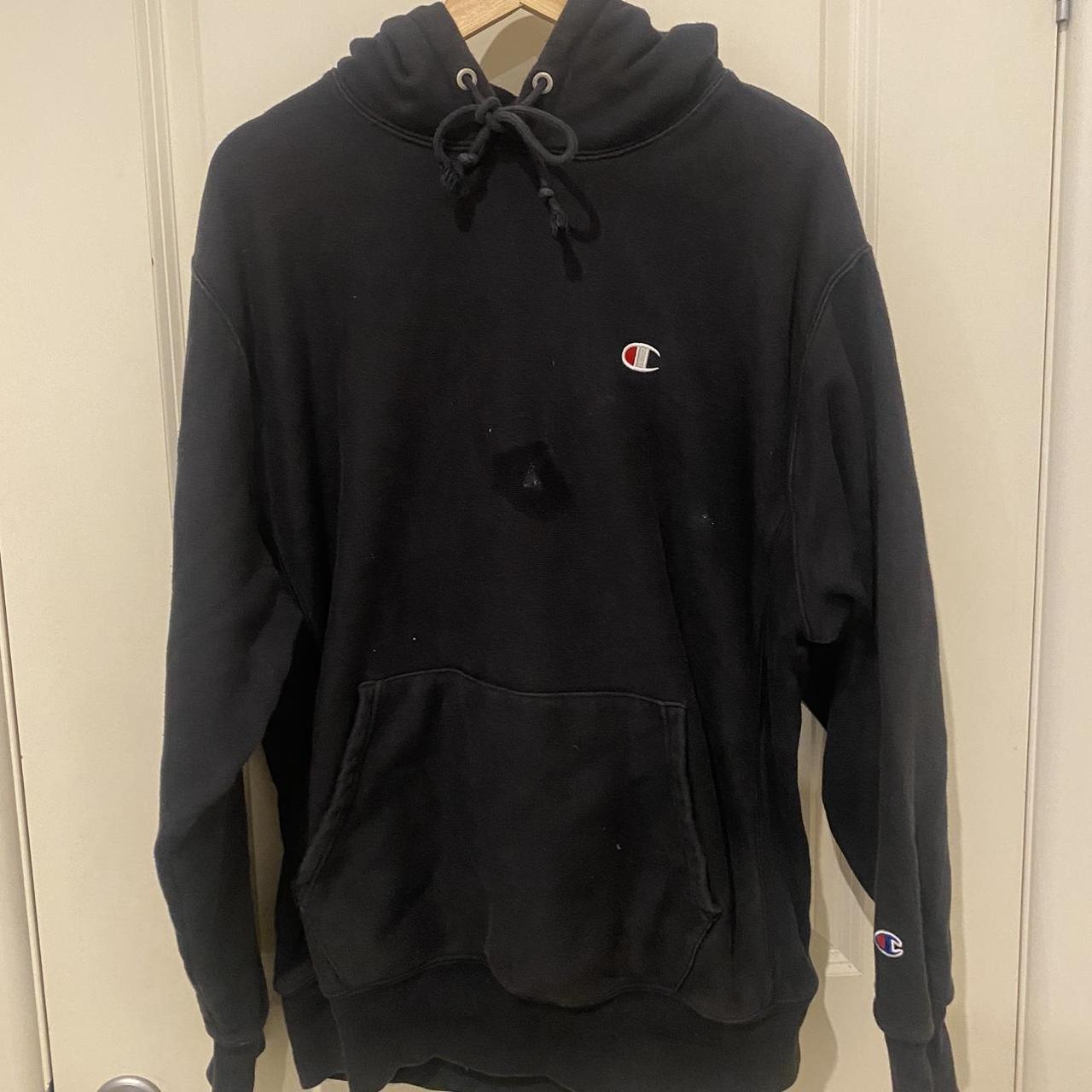 Champion black jumper - Depop