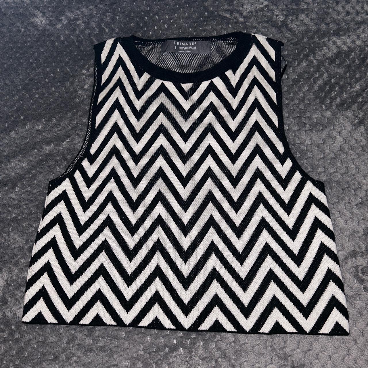 Primark Women's White and Black Vest | Depop