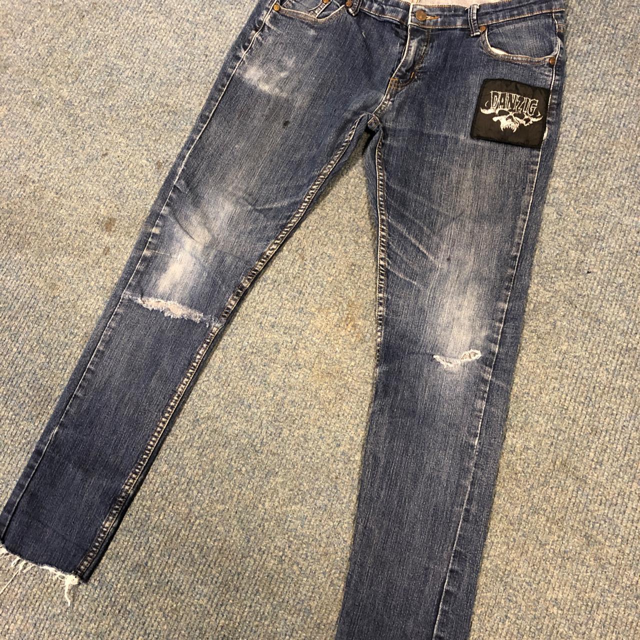 Vintage Ripped Danzig Cut-Off Punk Skinny... - Depop