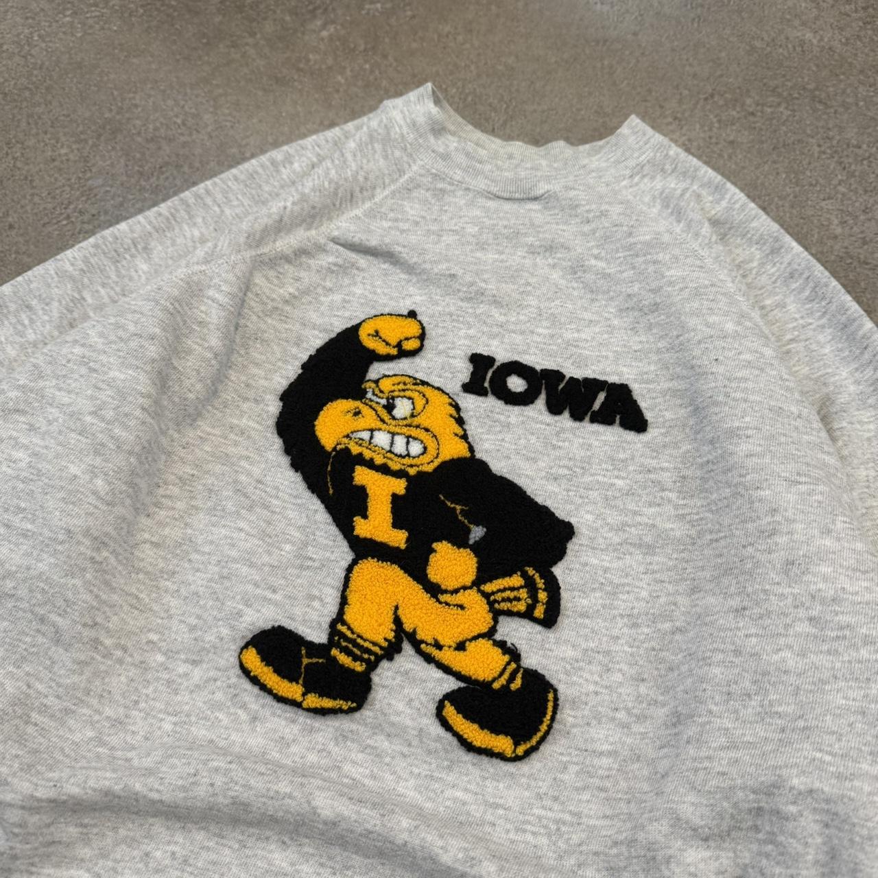 Vintage 70s Iowa Hawkeyes Patch Crewneck Vintage... | Depop