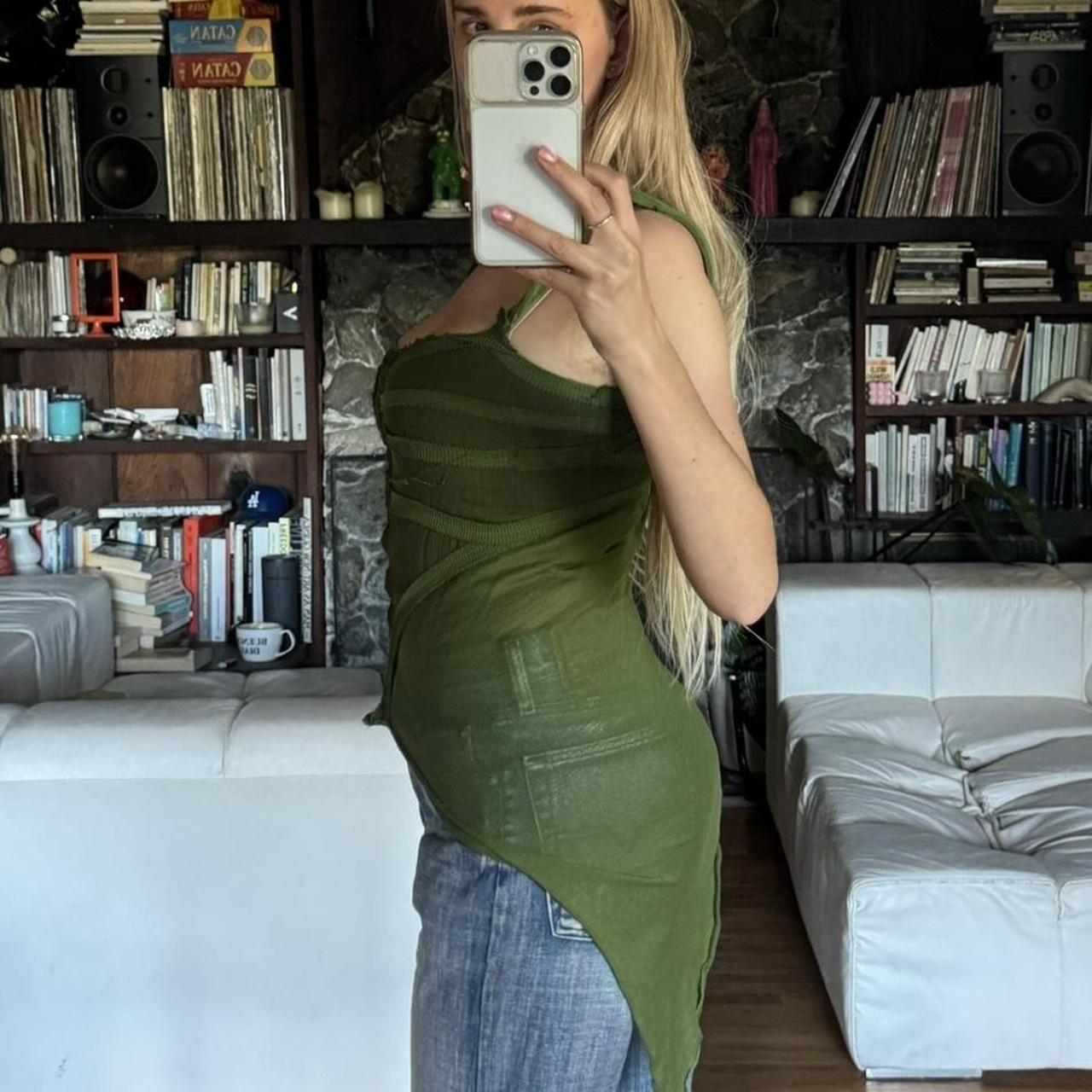 Talia byre green fairy / elf cottage core style top... | Depop