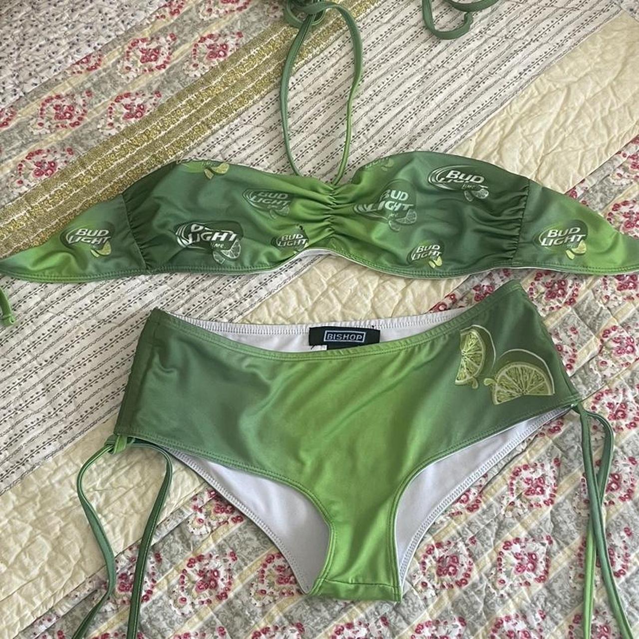 Bud Light Bikini Top And Bottom Size Small One Depop