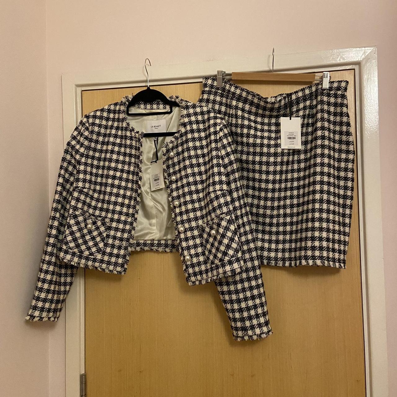 LK Bennett Keeler Black and Cream Tweed set. UK 18.... - Depop