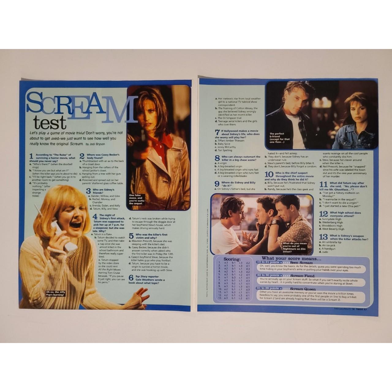 Scream 2 Page Article/Clipping Approx Size: 8 x 10... - Depop