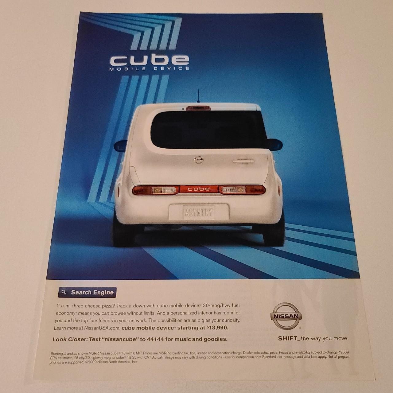 Nissan Cube Ad Approx Size: 8 x 10 1/2in. Ad was... - Depop