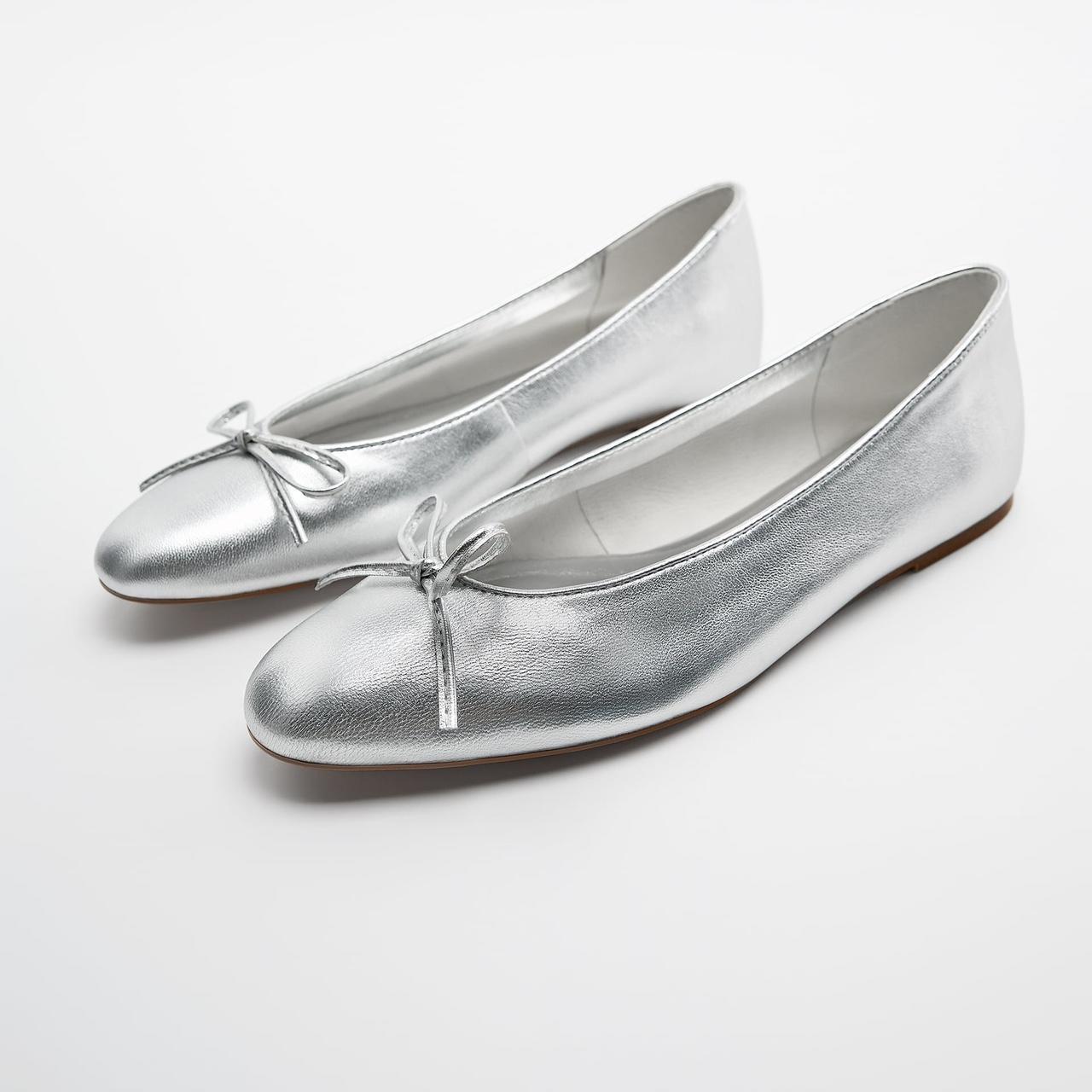 Zara Women's Silver Footwear | Depop