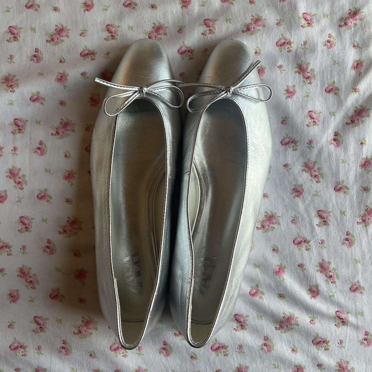 Zara Women's Silver Footwear | Depop