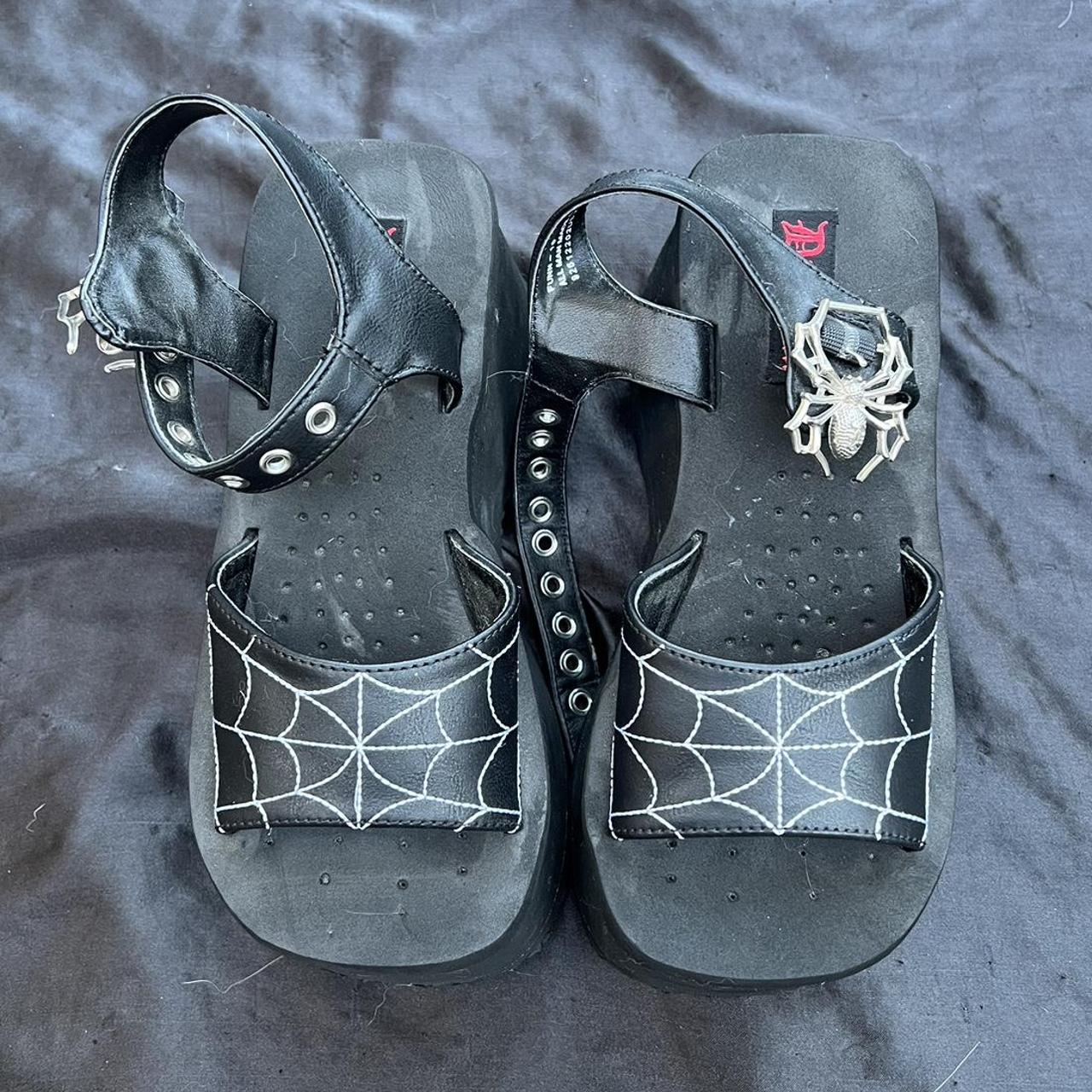 Demonia spider web sandals Size 6 Only worn once... - Depop