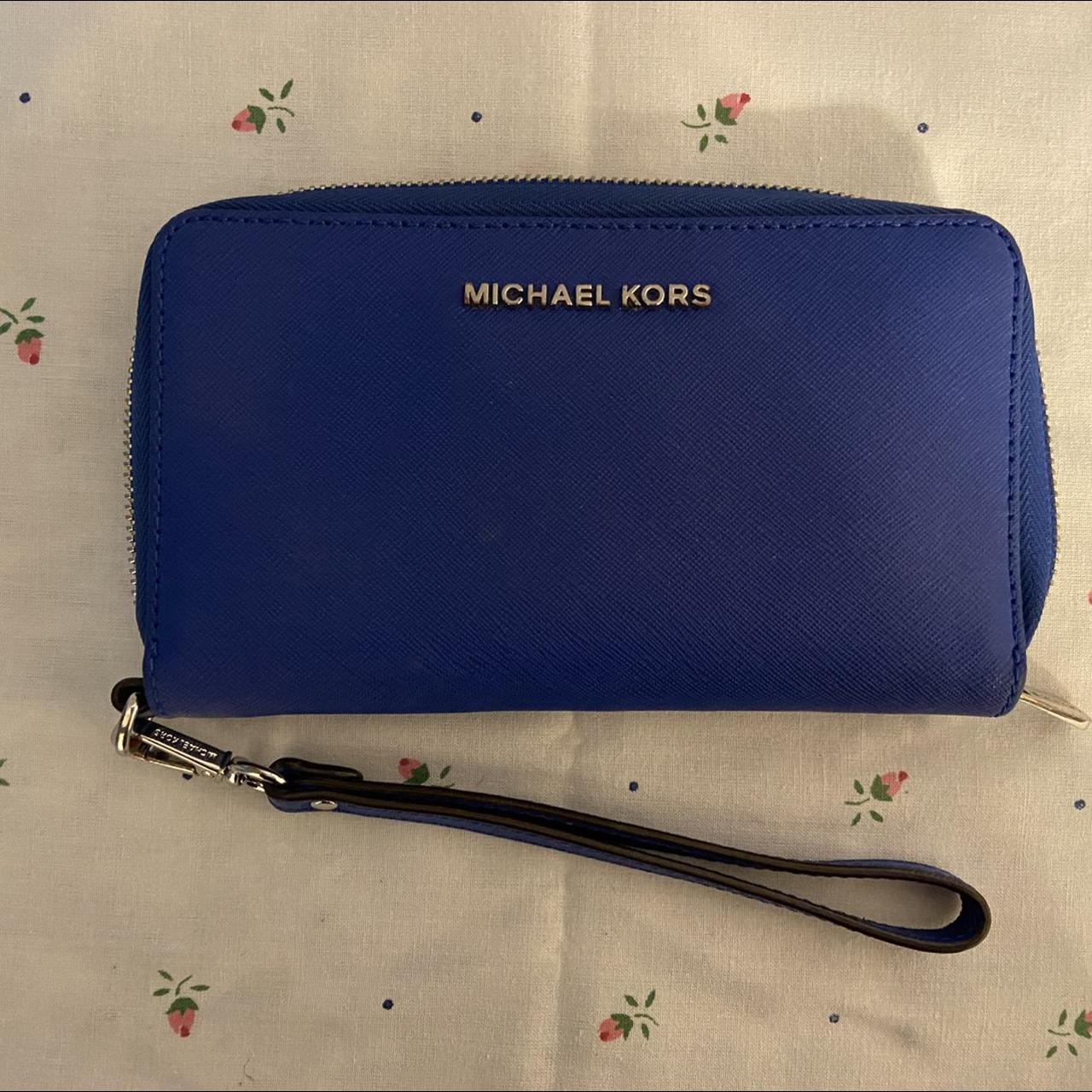 Michael Kors royal blue clutch wallet - Depop