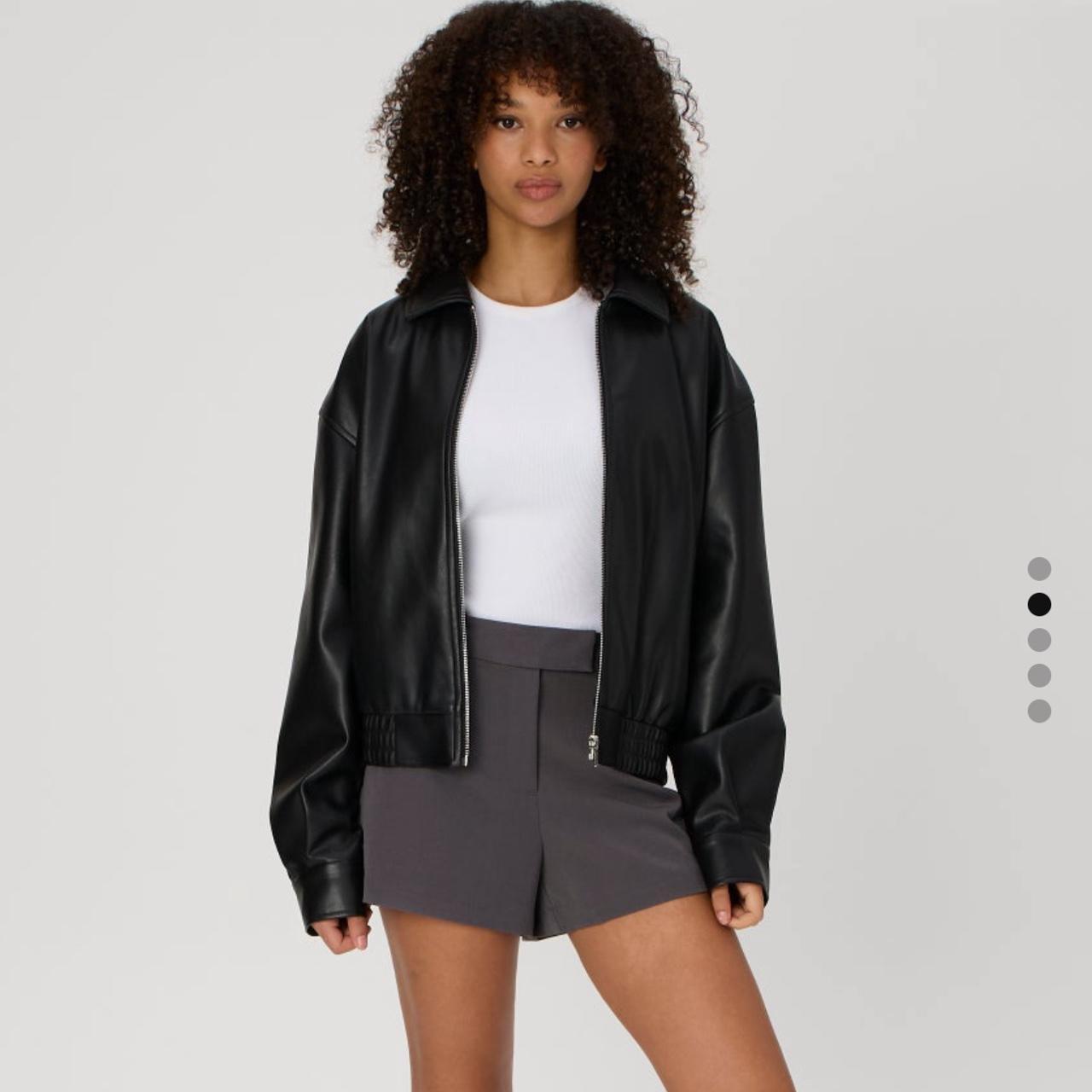 glassons leather bomber jacket never worn ($80... - Depop