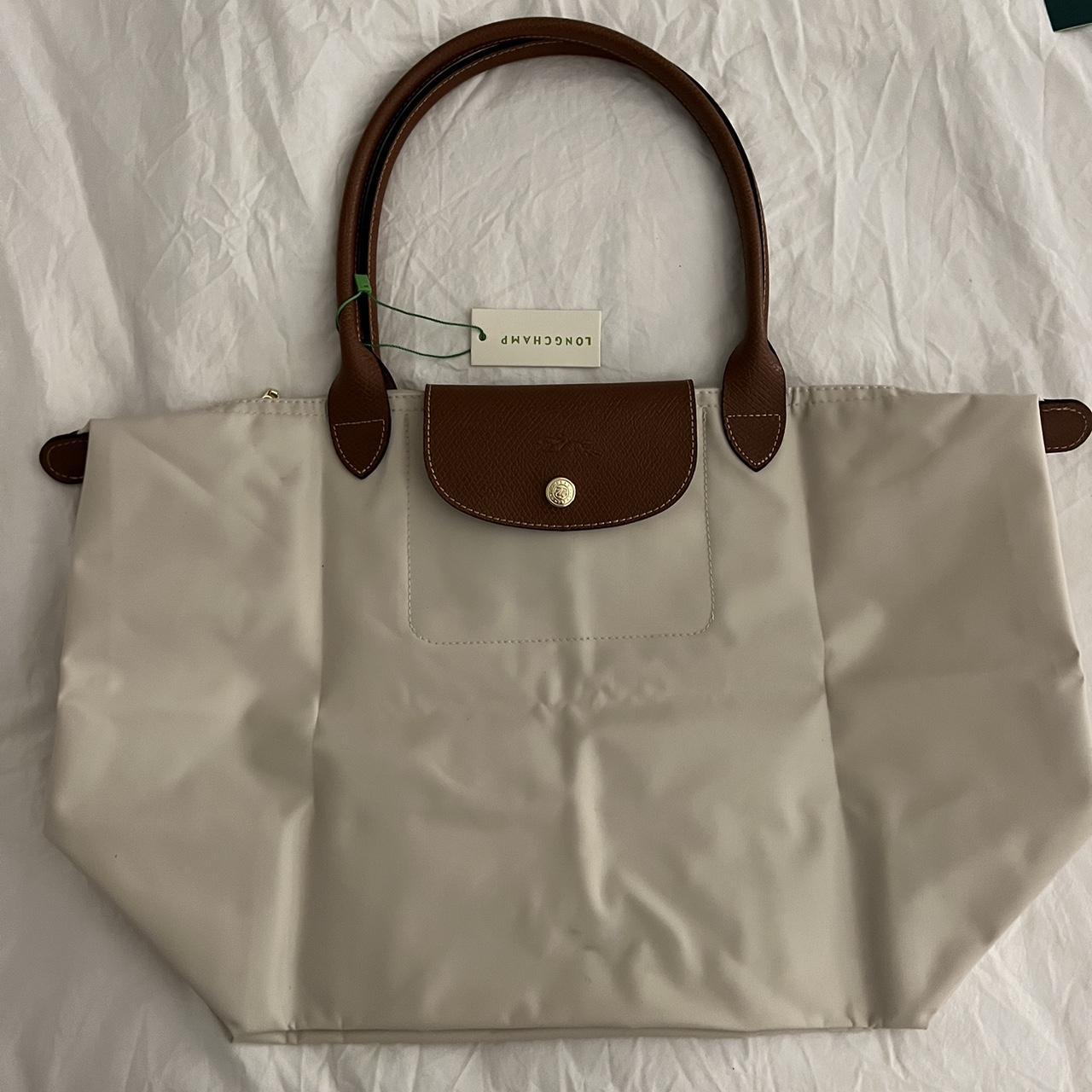 Beige/cream, longchamp, le pillage tote bag. Size... - Depop