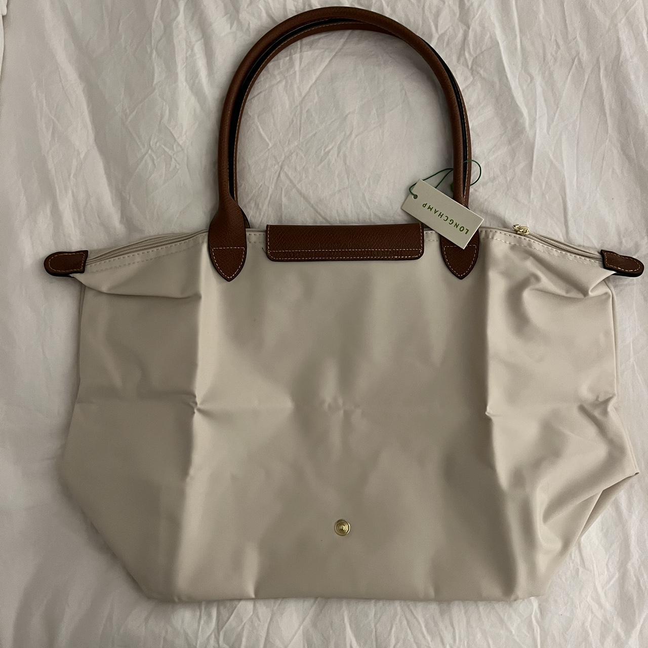 Beige/cream, longchamp, le pillage tote bag. Size... - Depop