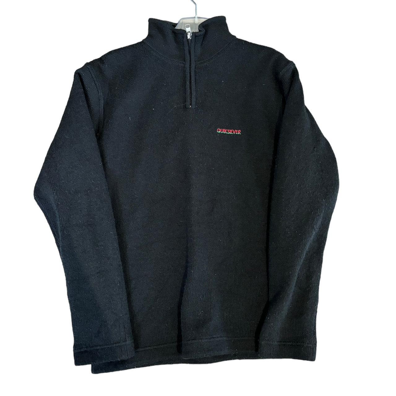 Vintage black quicksilver 3/4 quarter zip sweatshirt... - Depop