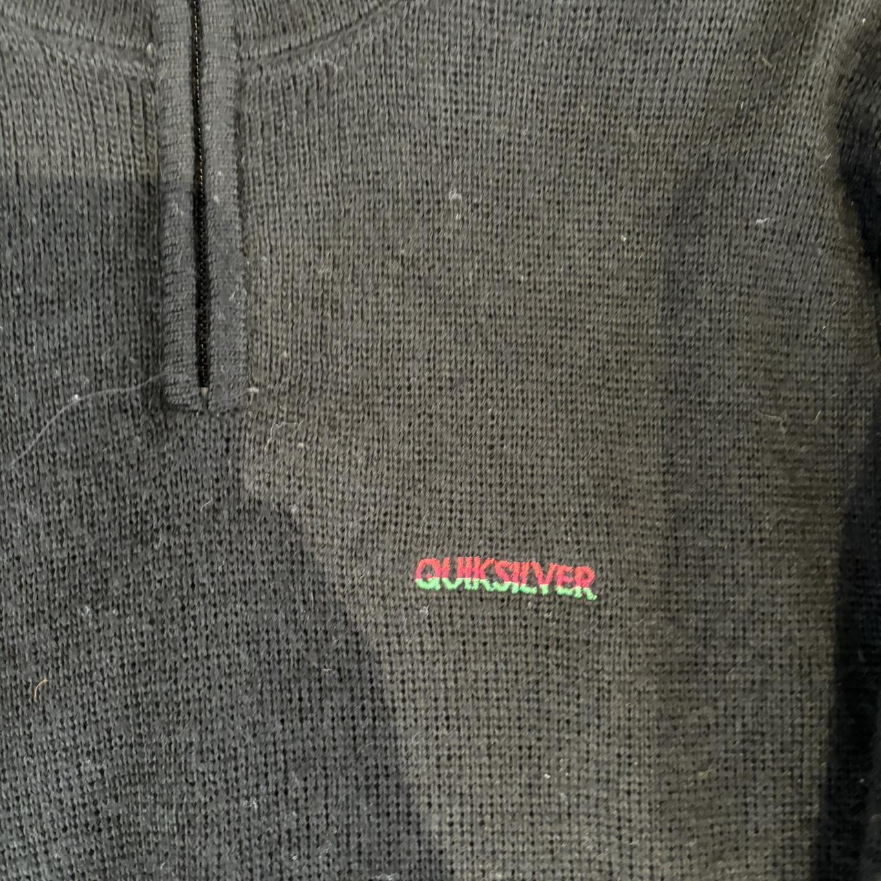 Vintage black quicksilver 3/4 quarter zip sweatshirt... - Depop