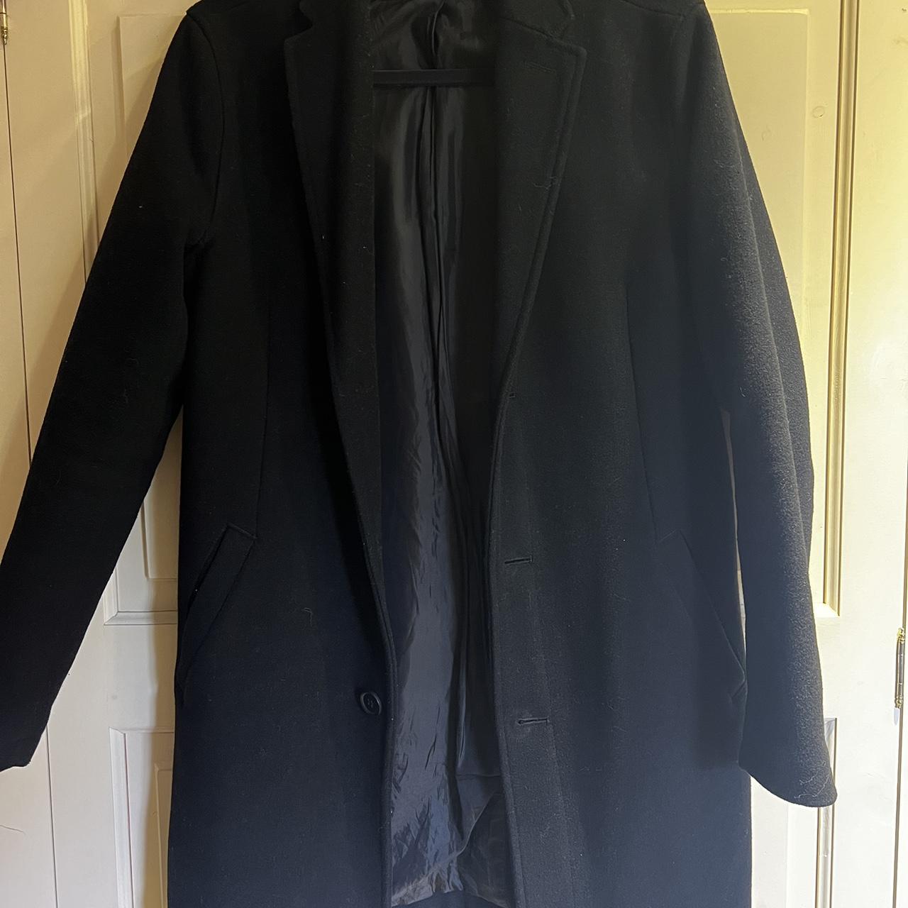 Black Topman Wool Overcoat #winter #classy - Depop