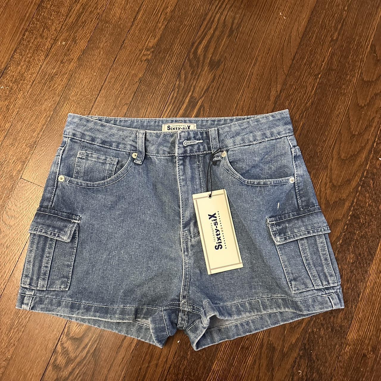 Cargo jean shorts - size 7 but run slightly small - Depop