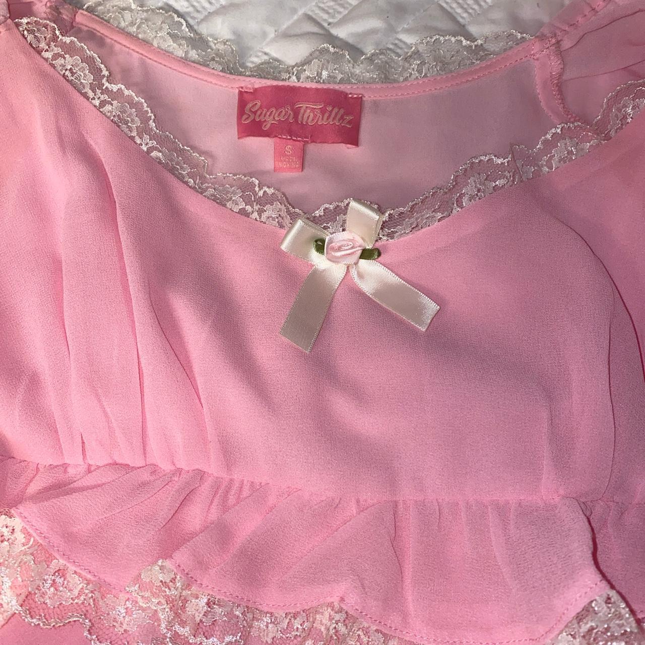 pink ruffles/ frilly princess sugar thrillz dress... - Depop