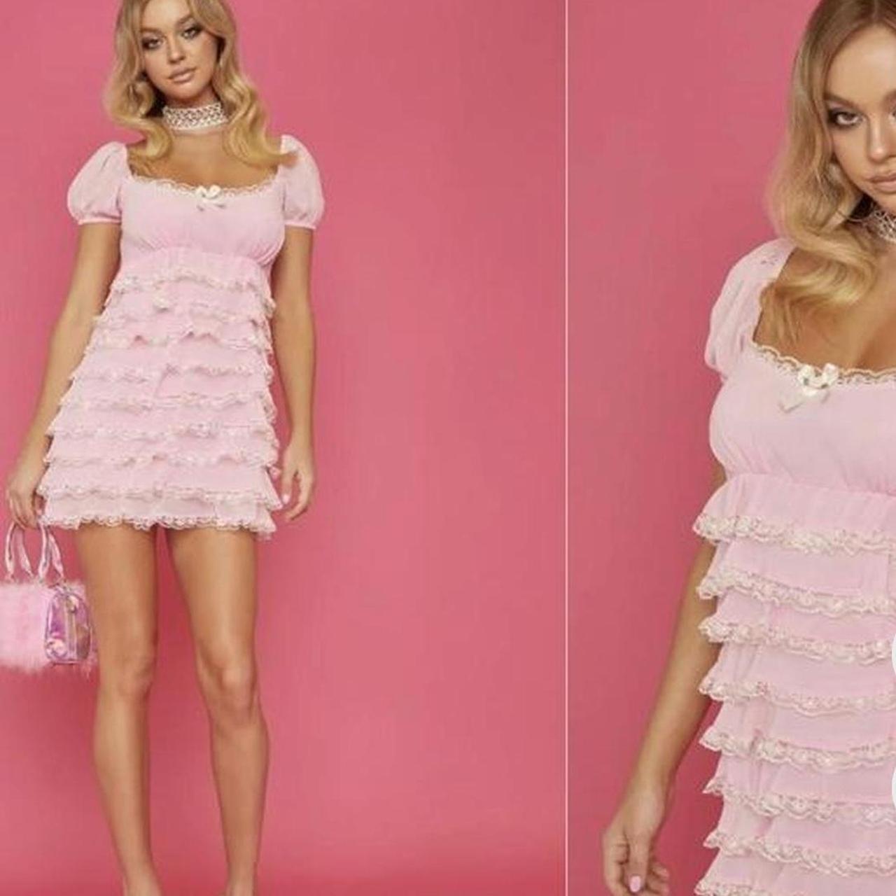 pink ruffles/ frilly princess sugar thrillz dress... - Depop