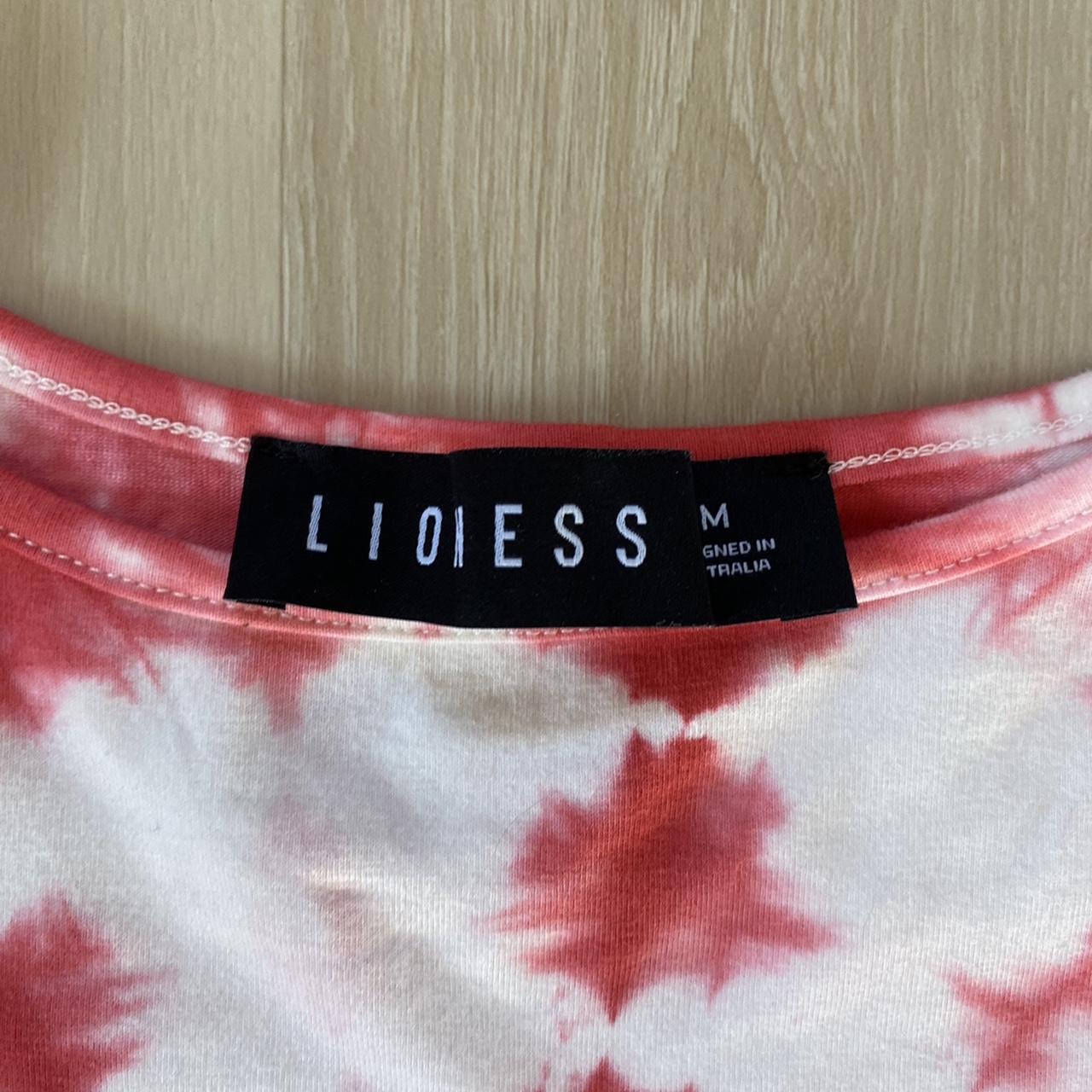 Lioness red and white tie dye baby tee #tiedye... - Depop