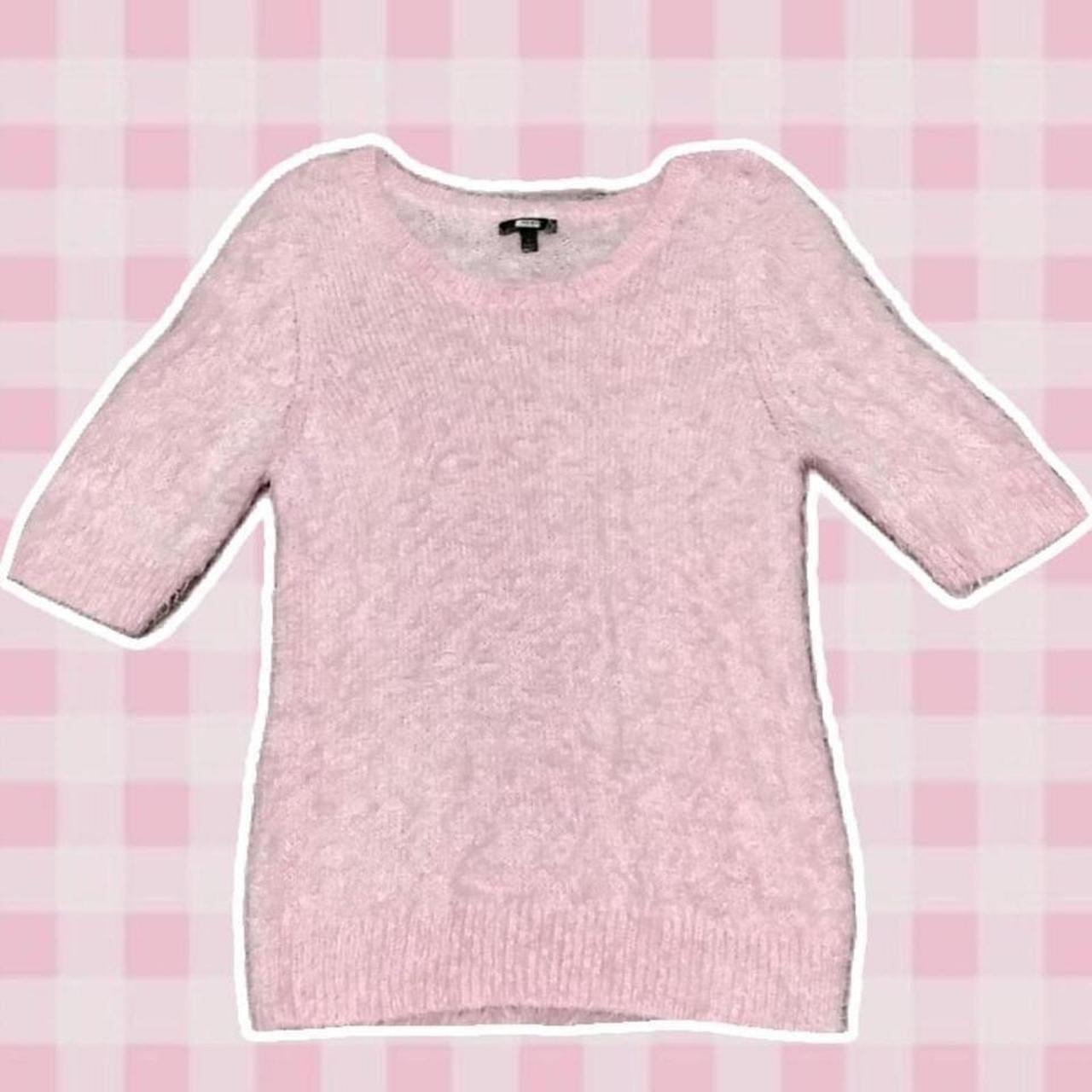 Unbranded Pink Preppy Kawaii Fuzzy Soft Girl Glitter... | Depop