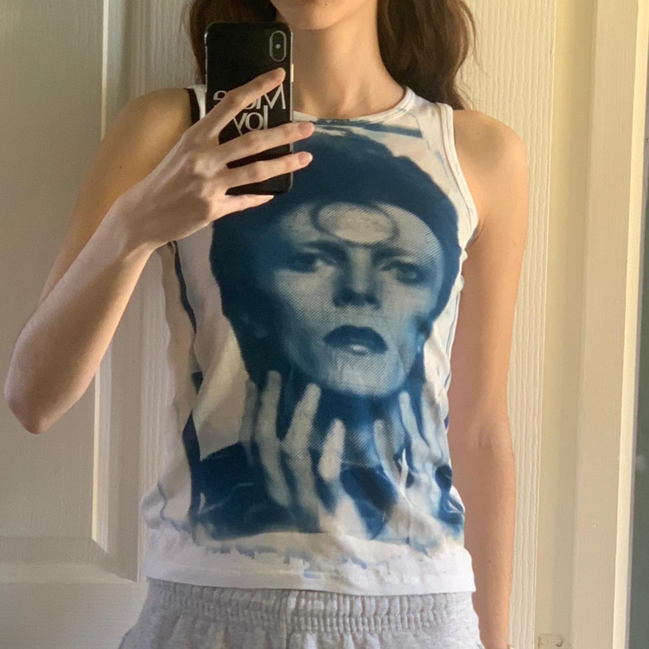 handmade star screenprint vest in black!! print on... - Depop