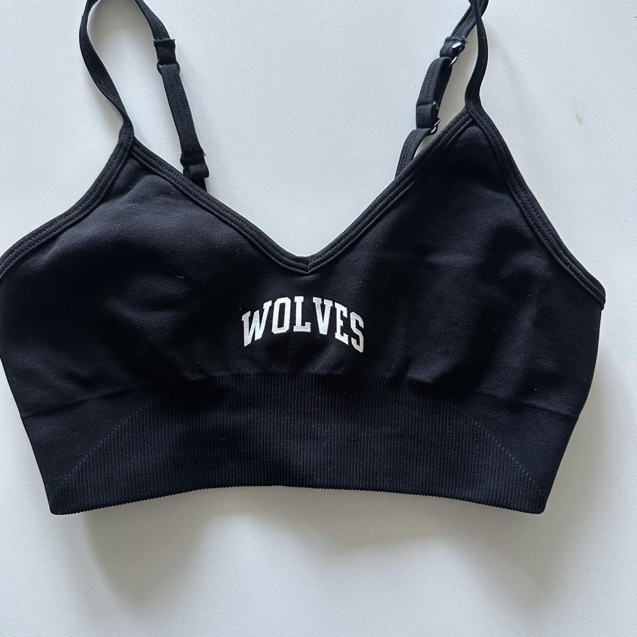 black wolves darc sport bra. worn once, washed cold... | Depop