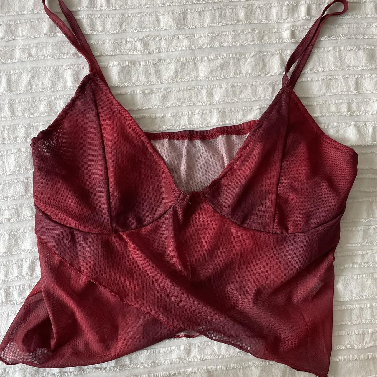 Flowy red top. L but could fit a S. - Depop
