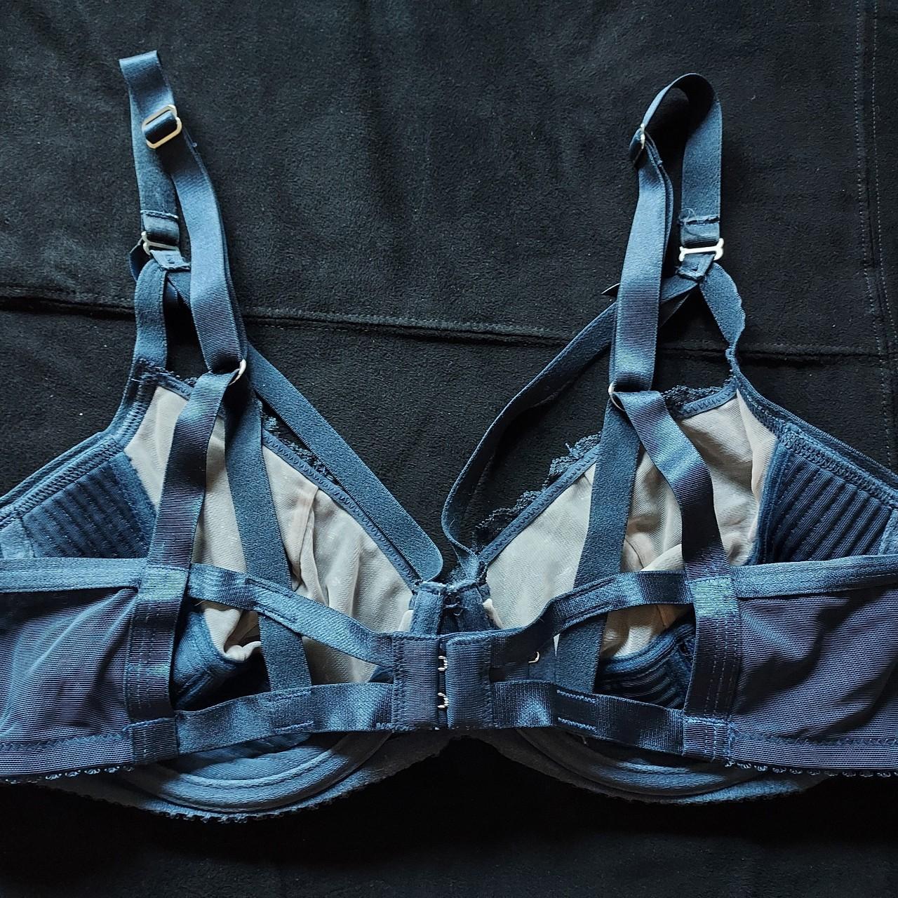 Dita Von Teese Women's Navy Bra | Depop