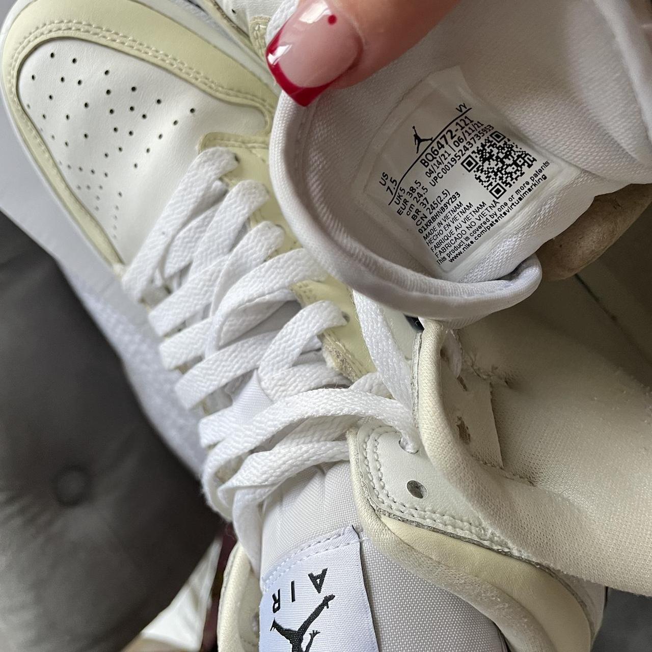 Cream nike Air Jordan 1 mids Womens UK 5 Worn only a... - Depop