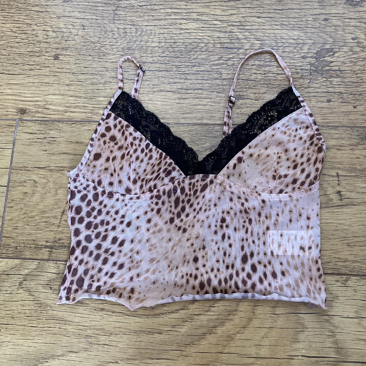 Sheer leopard print moral rocks cropped strappy top... - Depop