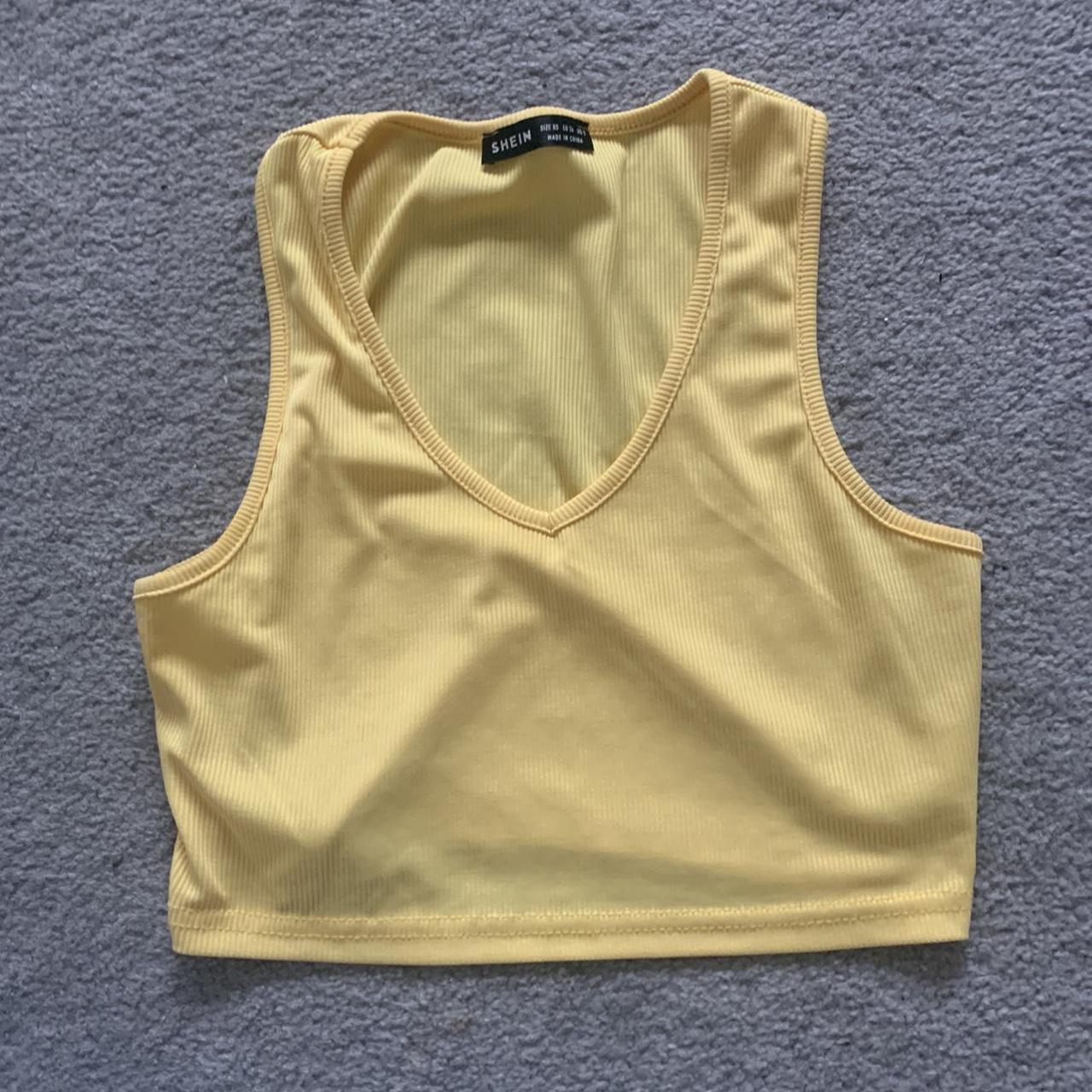 size 6/8 yellow vest top summer/holiday wear - Depop