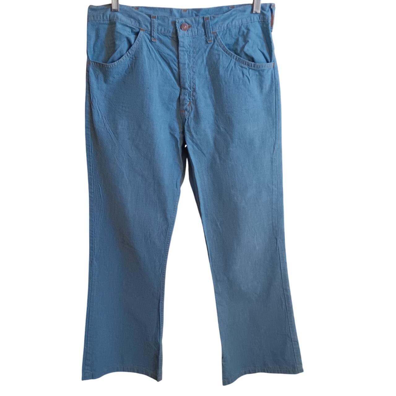 Vintage Mens Bootcut Jeans 34x29 1970's FLAPPY... | Depop