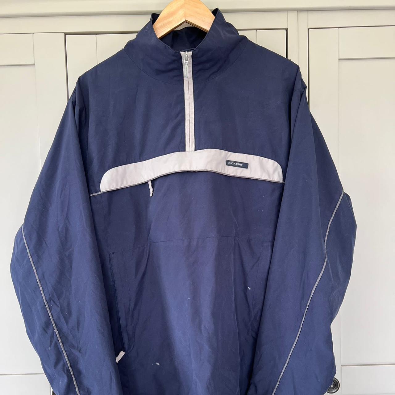 Kickers Men's Navy and White Jacket | Depop