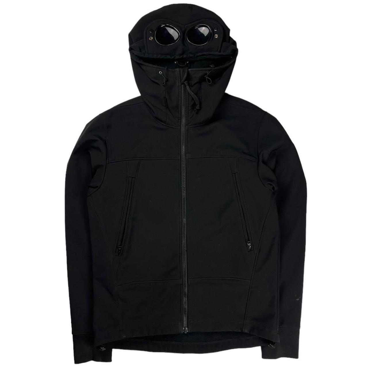 CP company black soft shell goggle jacket Size:... - Depop