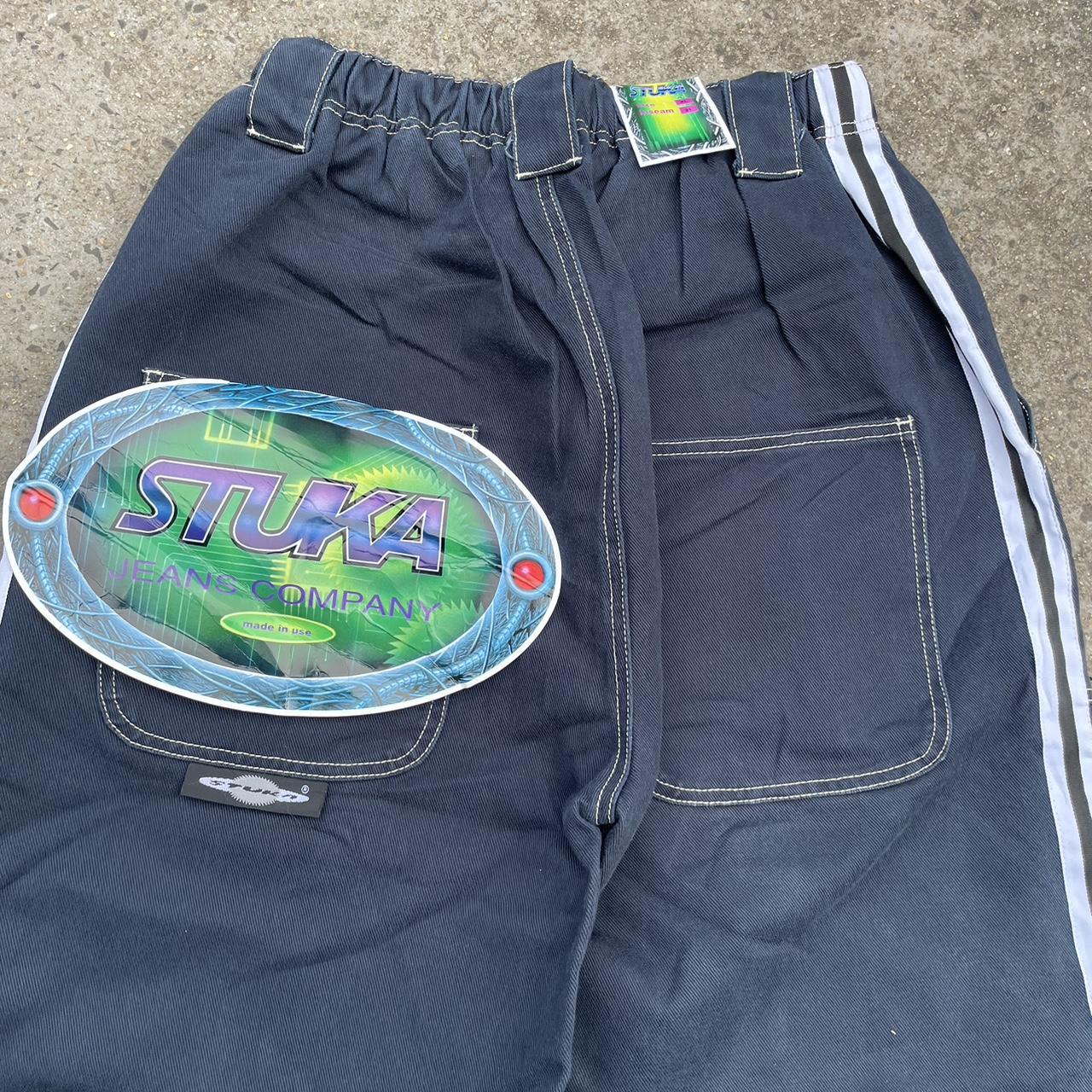 Vintage BNWT Deadstock Stuka Jeans baggy pants. Dark... - Depop