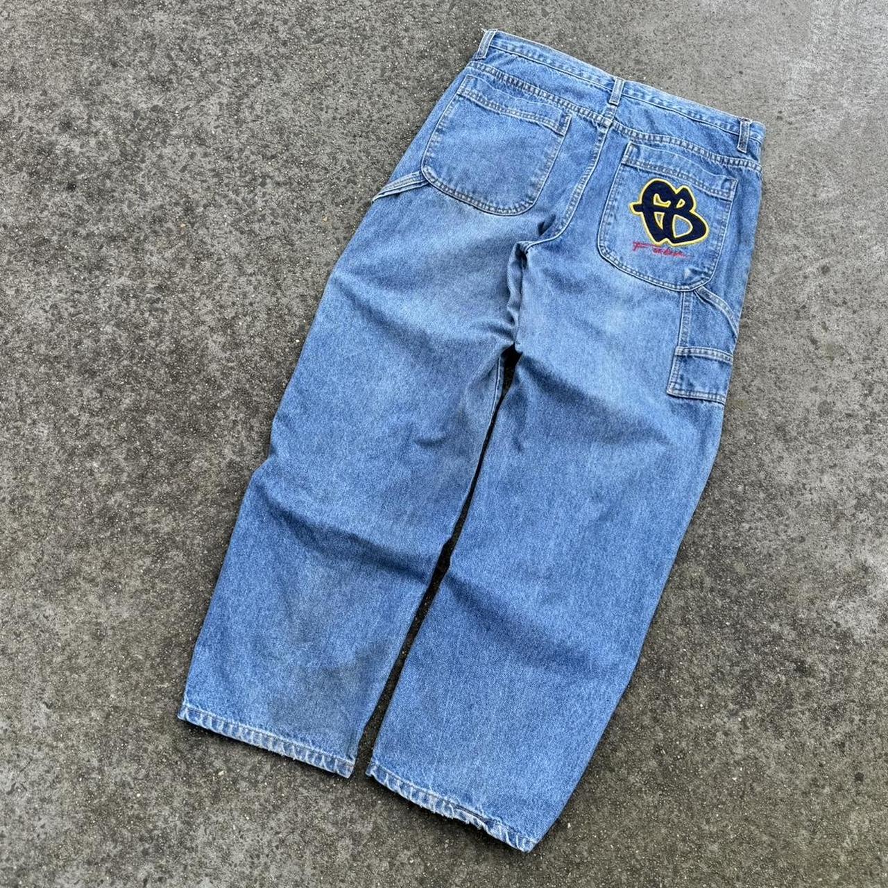 Vintage FUBU carpenter jeans. Zip fly cut with big... - Depop