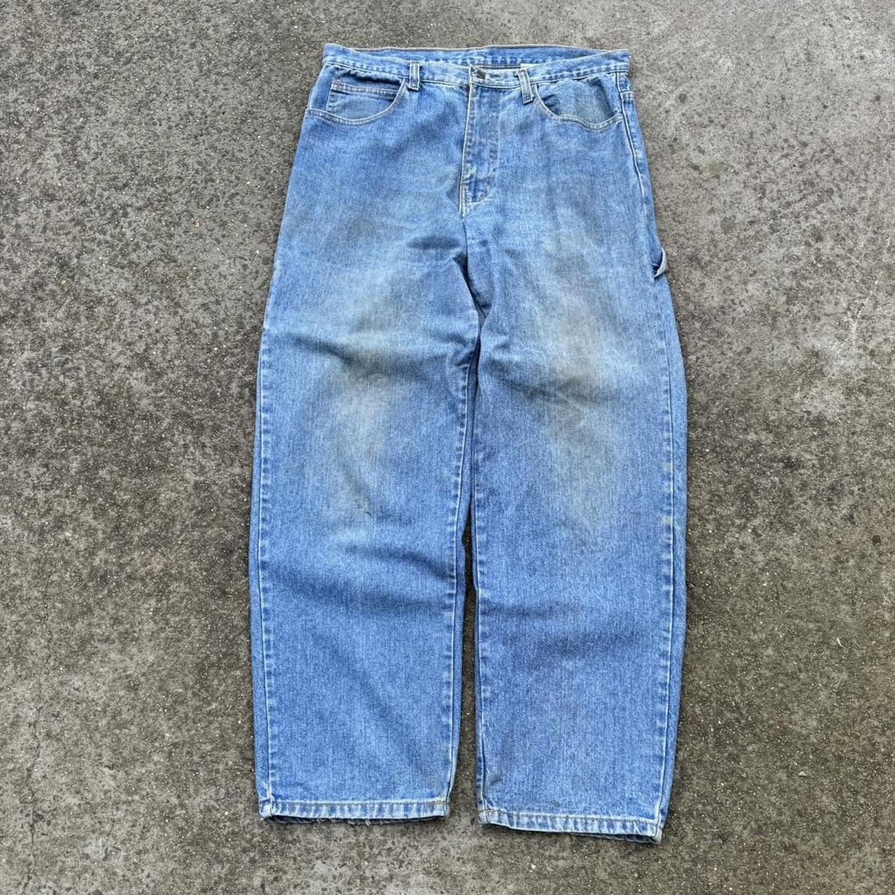 Vintage FUBU carpenter jeans. Zip fly cut with big... - Depop