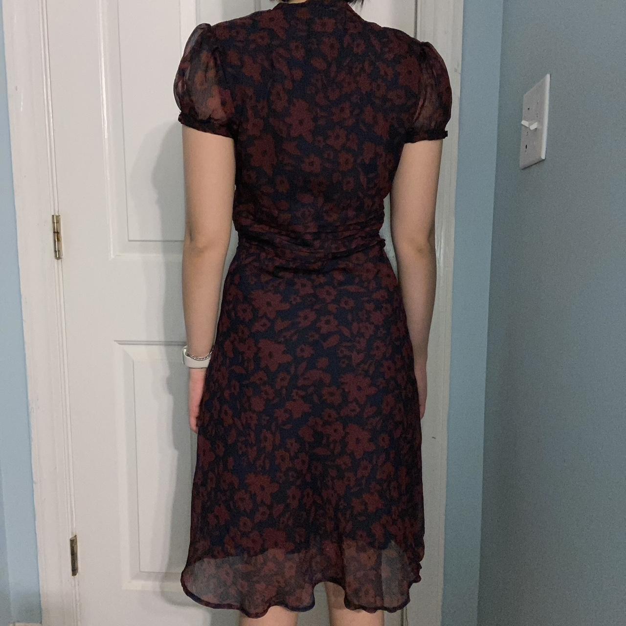 Pretty dELiA*s Navy Blue & Red Floral Vintage... - Depop