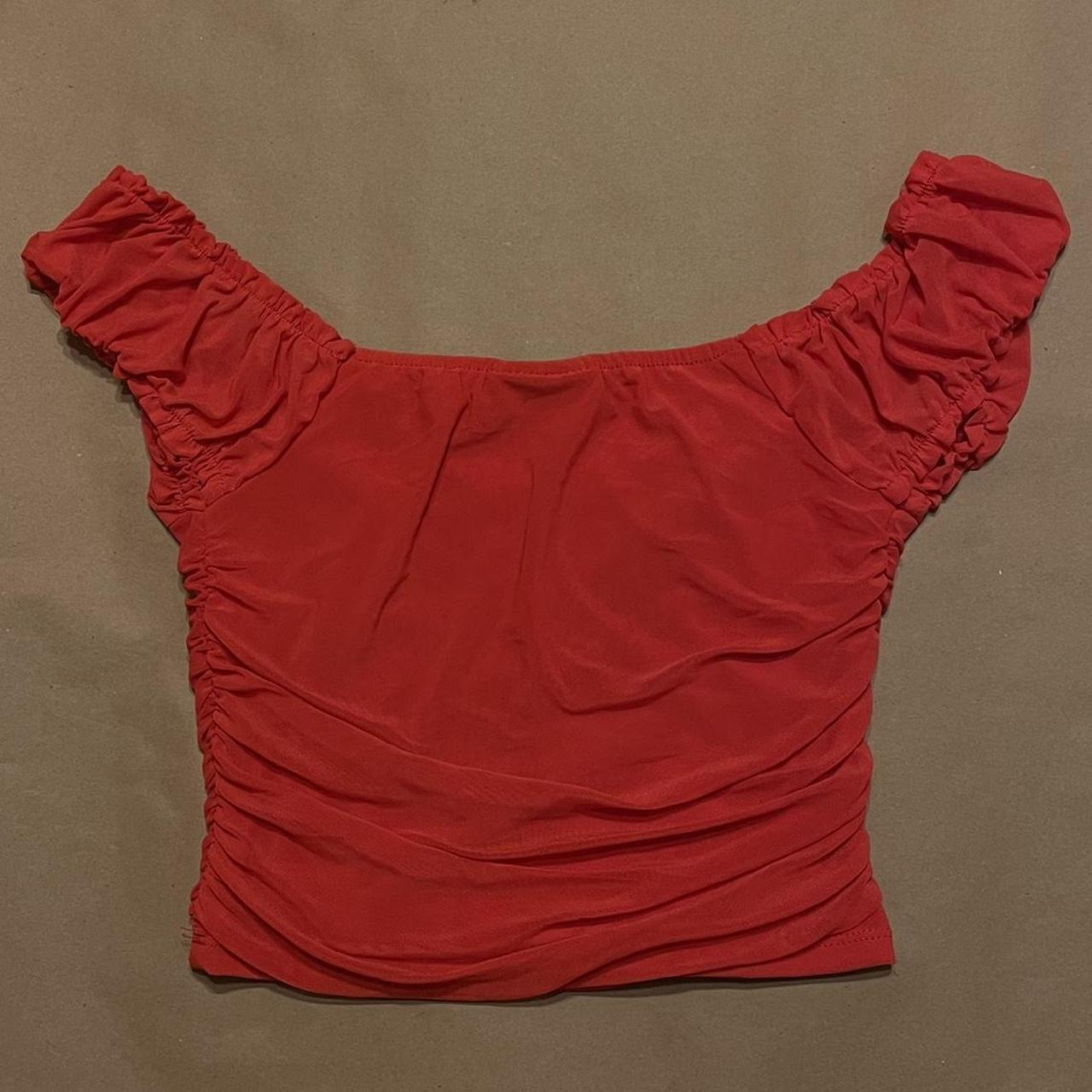 gorgeous red off the shoulder blouse. has wired bust... - Depop