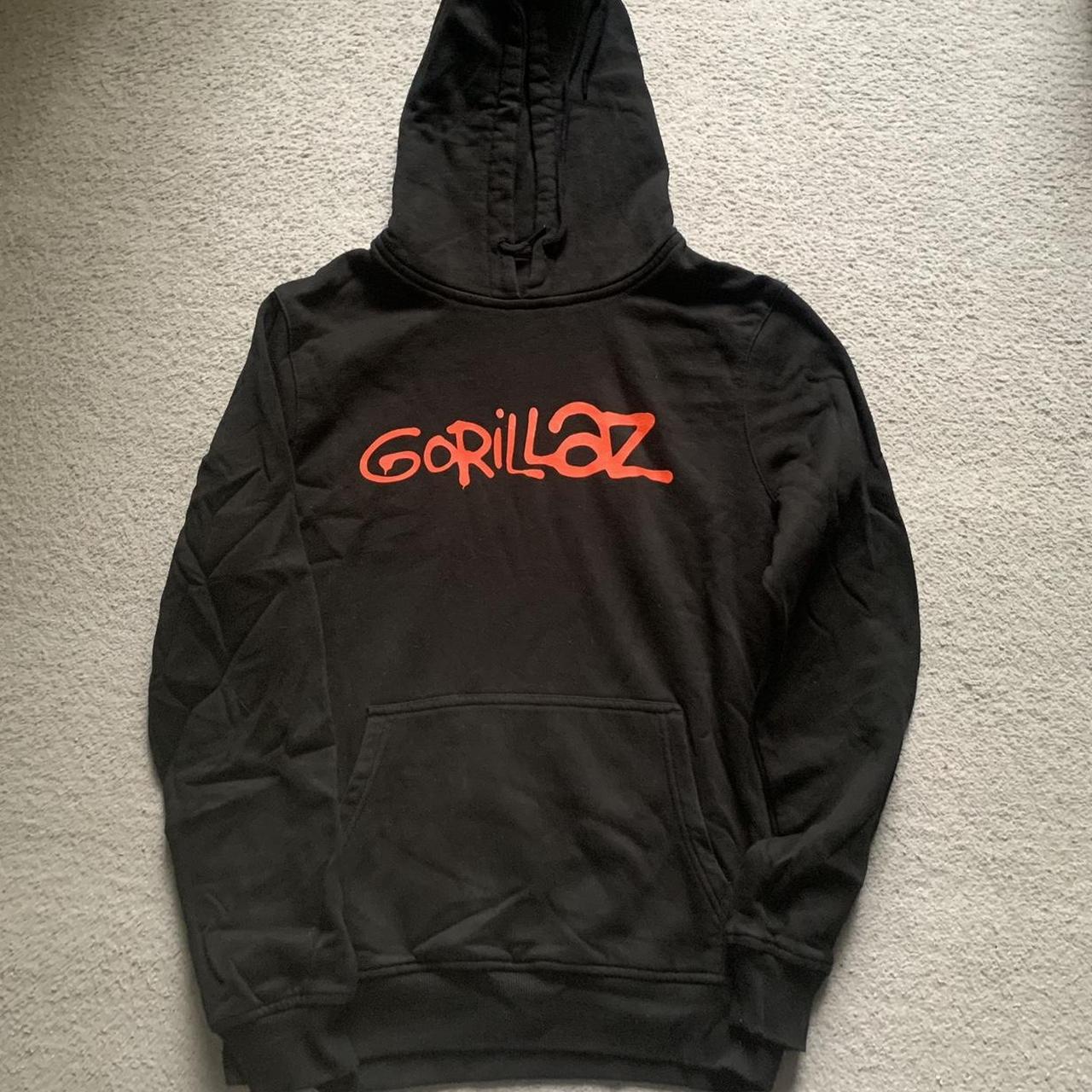 gorillaz band music black merch unisex hoodie size... - Depop